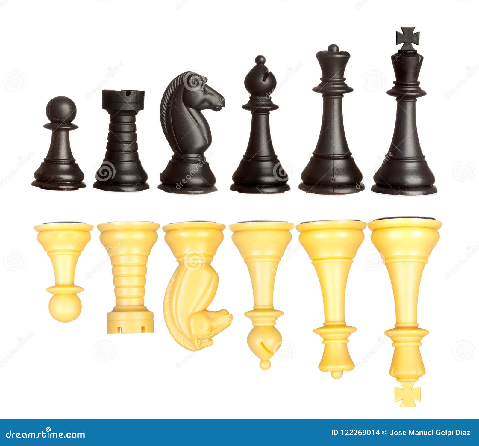 Set of Black and White Chess Pieces Stock Illustration - Illustration ...