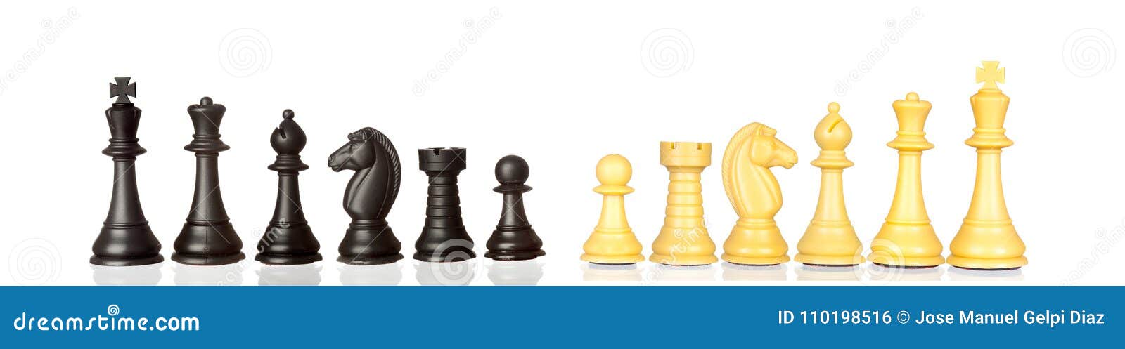 Set of Black and White Chess Pieces Stock Illustration - Illustration ...