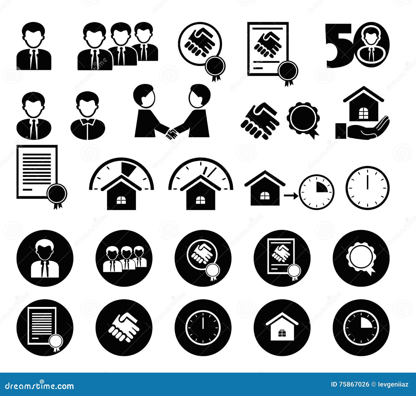 Set of Black and White Icons for Info-graphic Stock Vector ...