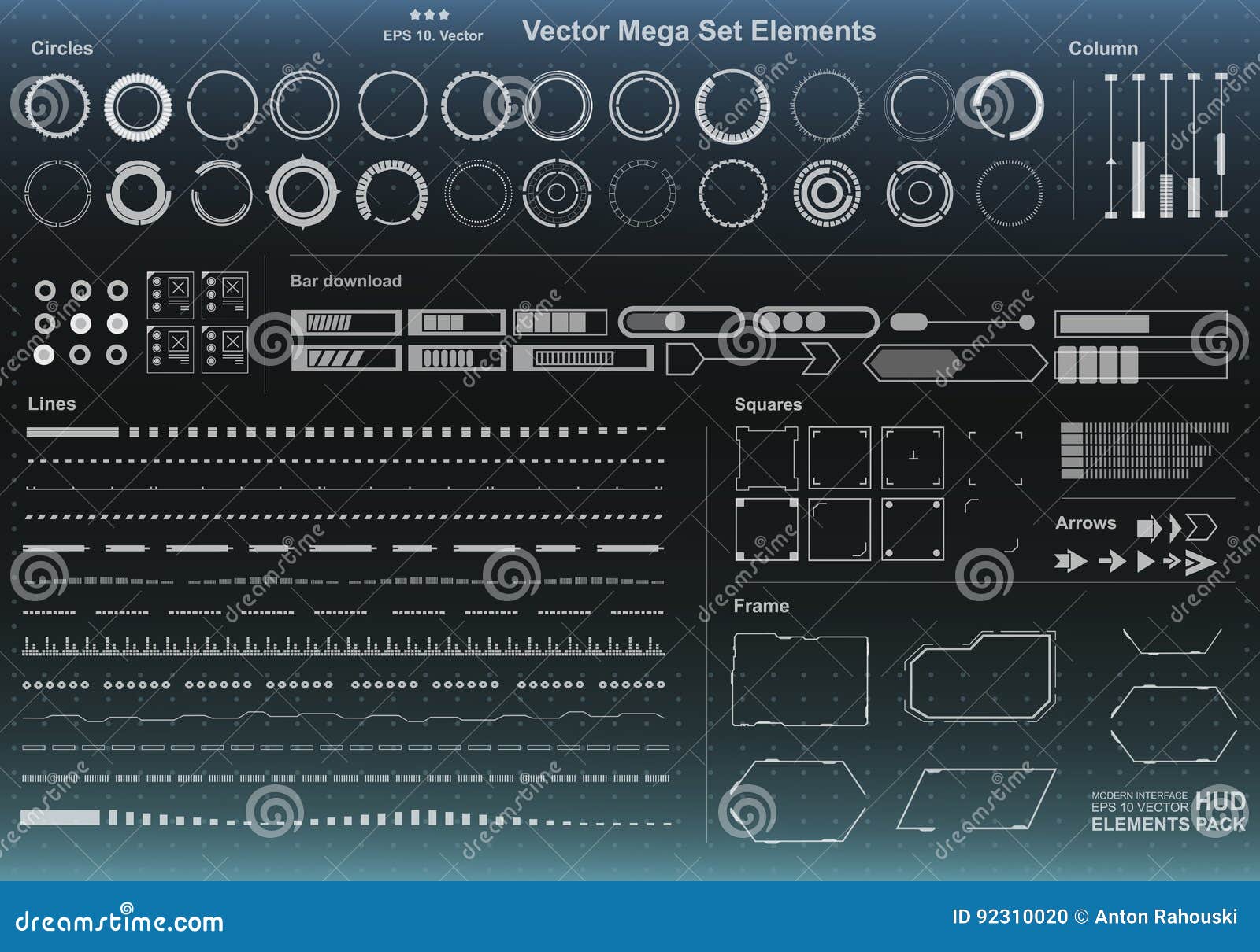 Set of Black and White Infographic Elements Stock Vector - Illustration ...