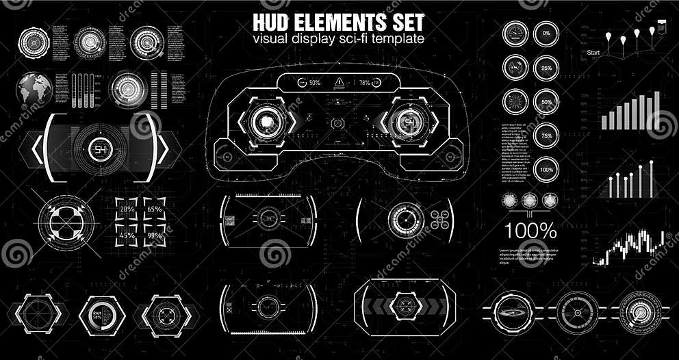 Set of Black and White Infographic Elements. Stock Vector ...