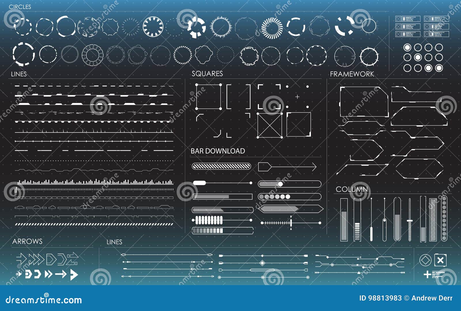Set of Black and White Infographic Elements. Stock Vector ...