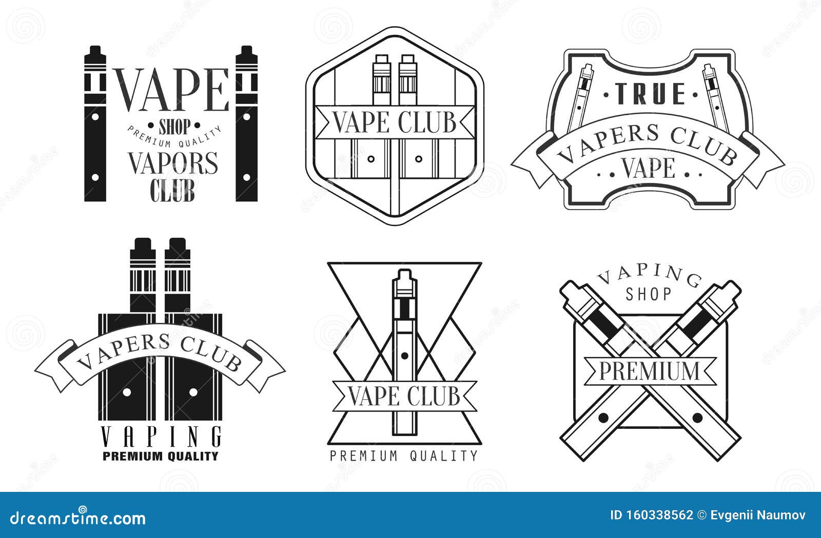 Set of Logos for Vape Shop. Vector Illustration. Stock Vector ...
