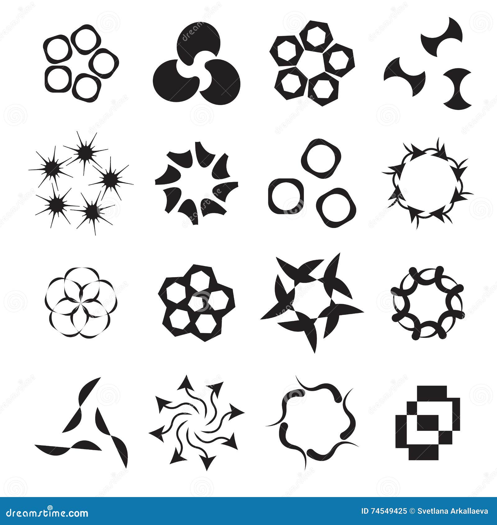Set of Black and White Logos in Vector EPS Stock Vector - Illustration ...