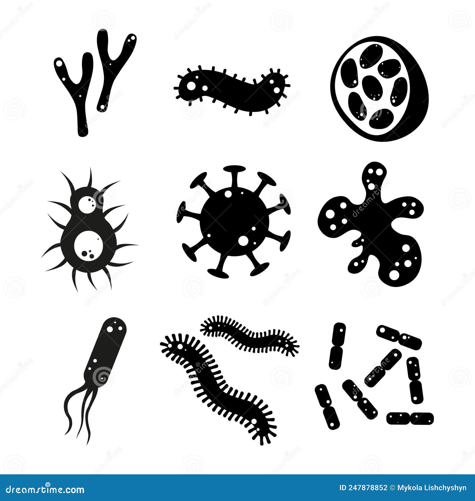 Microbes Types Vector Icon Set | CartoonDealer.com #138425136