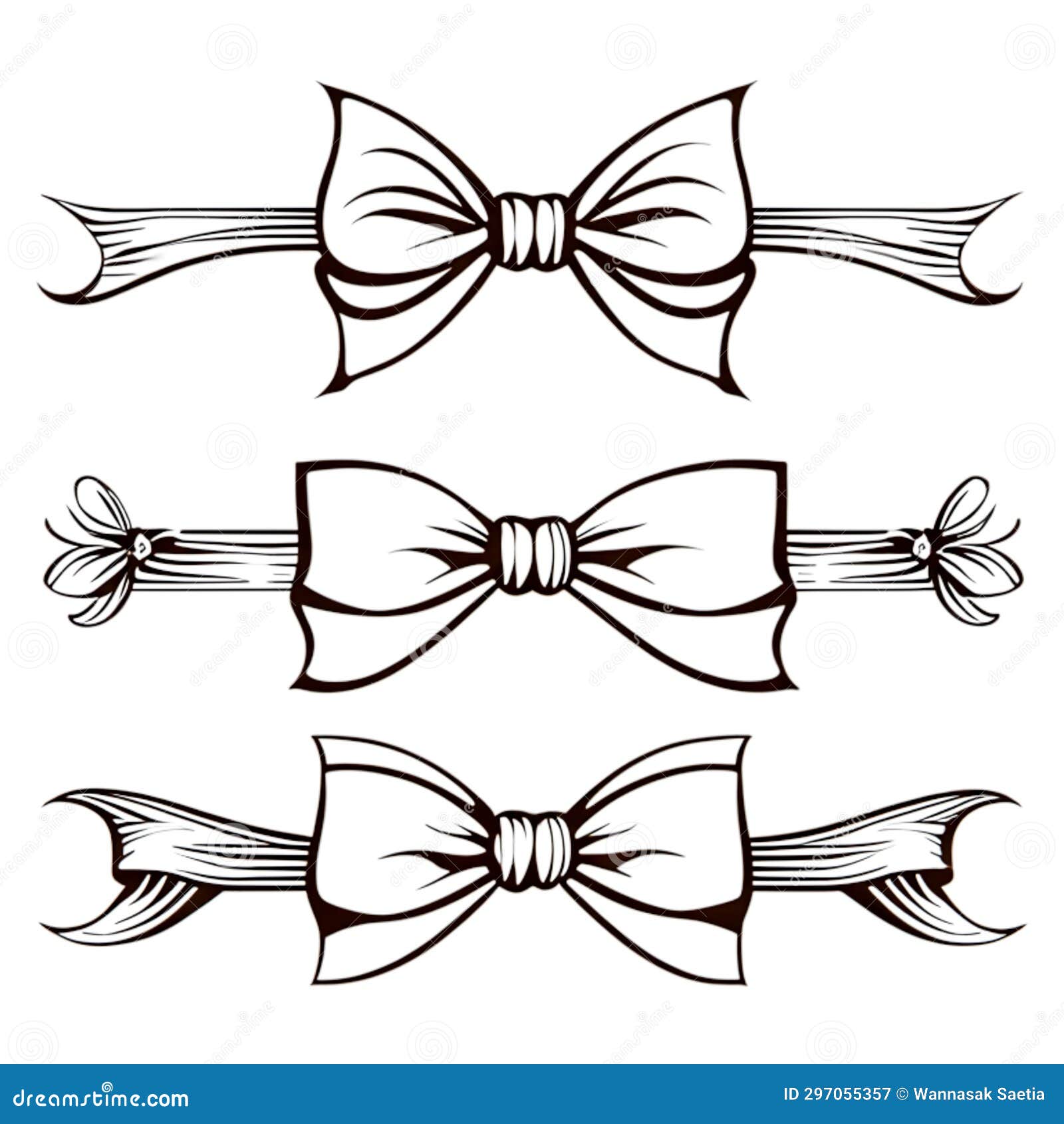 Vector Bows Collection. Girlish Hair Accessories. Feminine Style ...