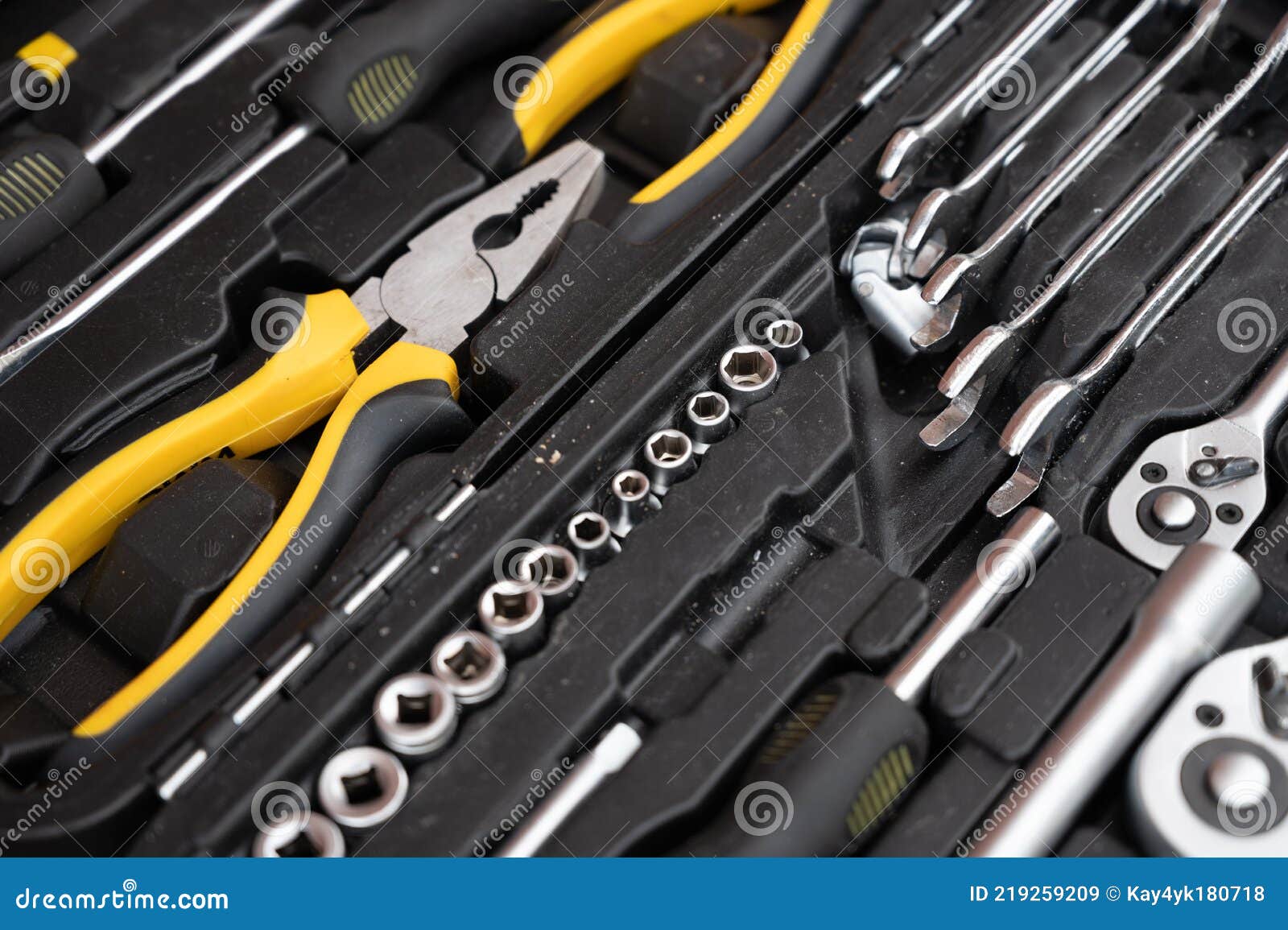 A Set of Black and Yellow Tools Stock Image - Image of steel, repairman ...