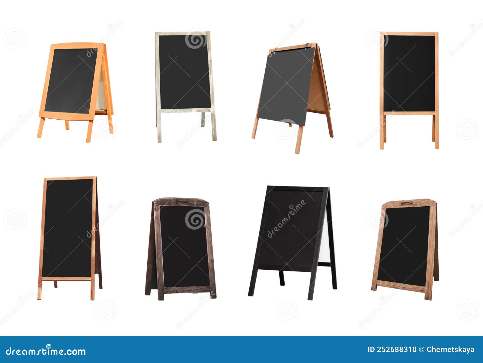 Set with Blank Advertising a-boards on White Background. Mockup for ...