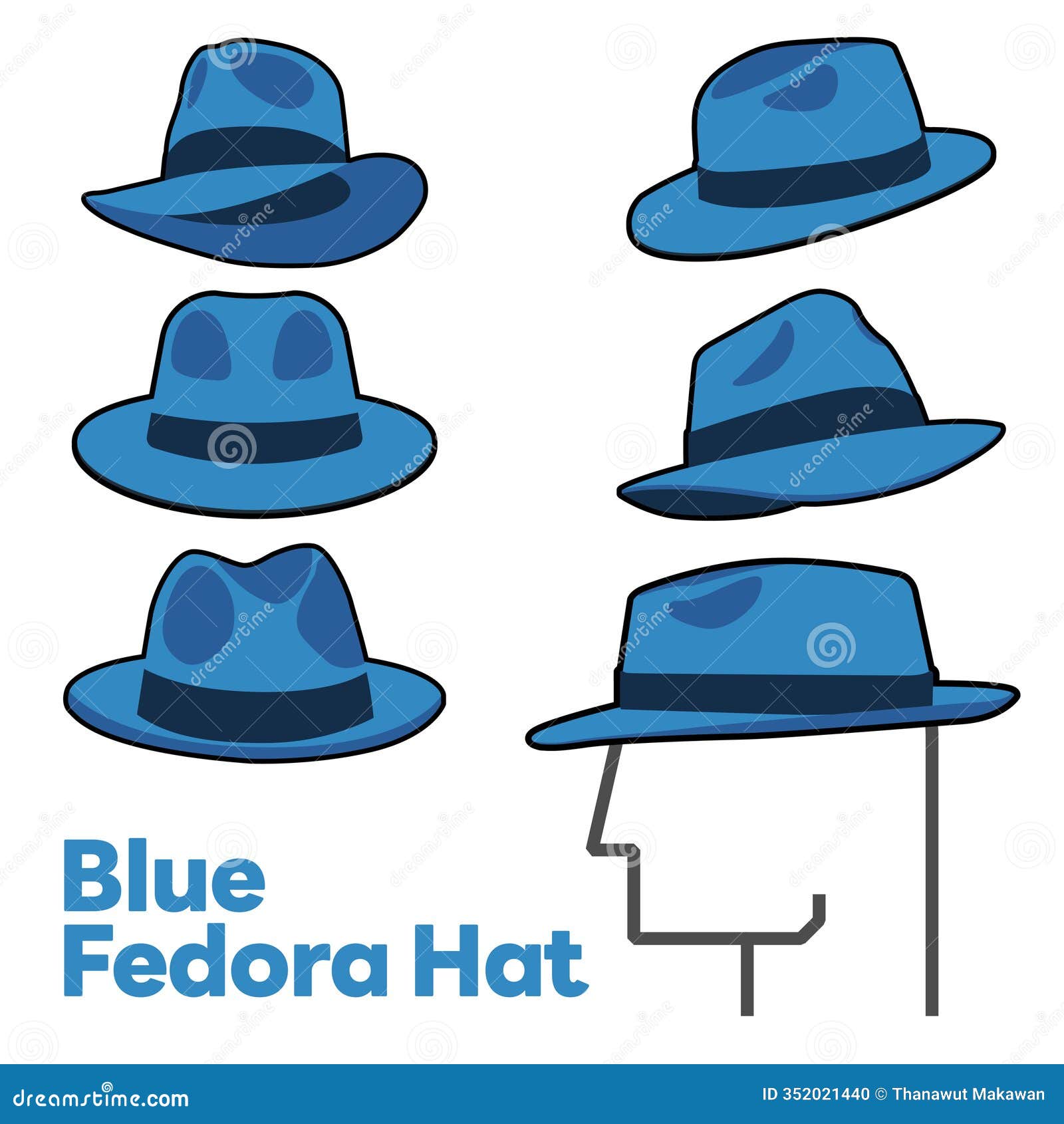 Blue Fedora Hat On A Golden And Blue Background Stock Image ...