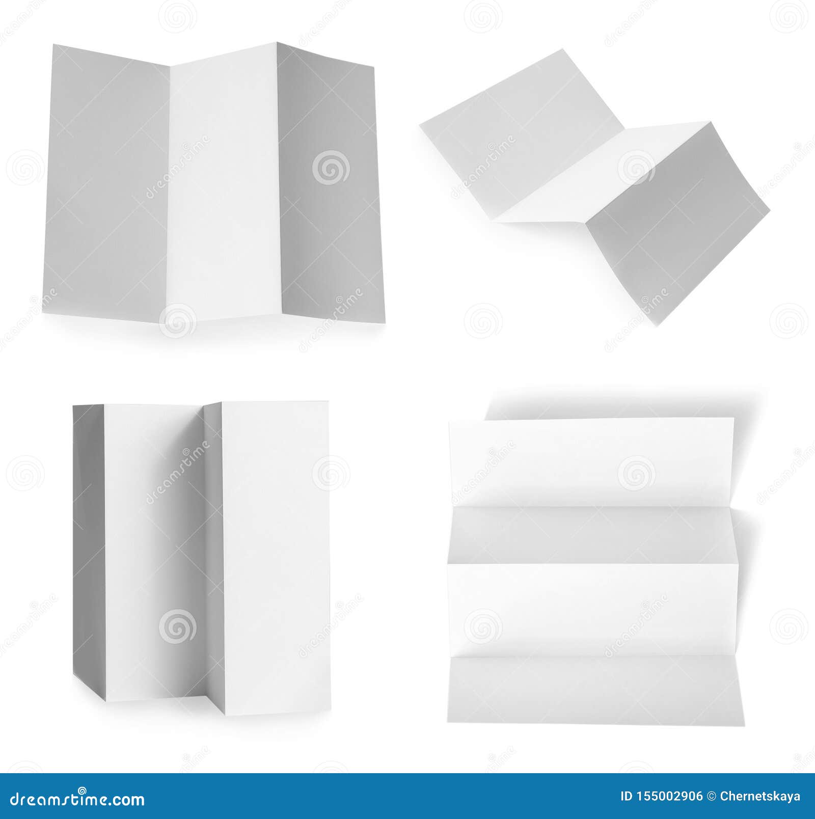 Set of Blank Brochures on White Background Stock Photo - Image of ...