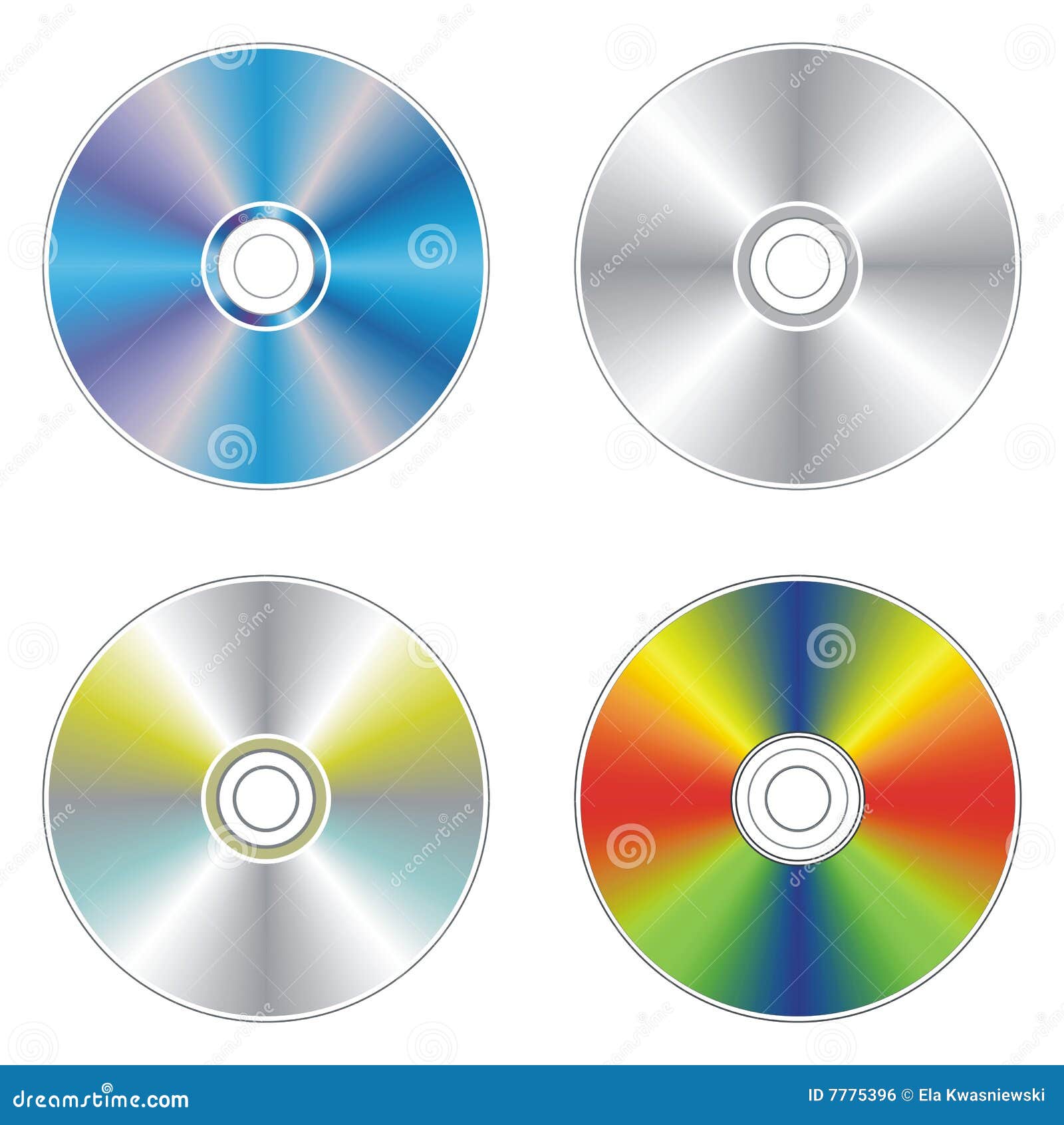 Set of Blank CD Isolated on White Background Stock Illustration ...