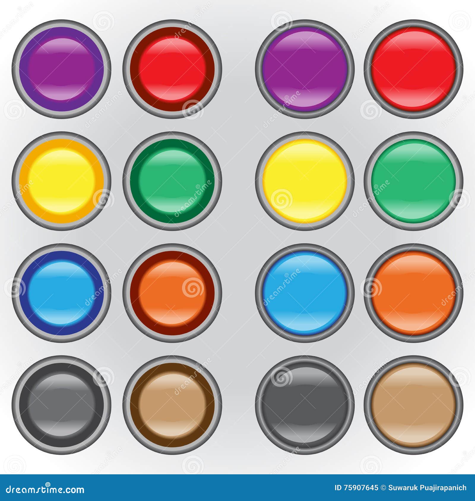 Set of blank circle icons stock vector. Illustration of glass - 75907645