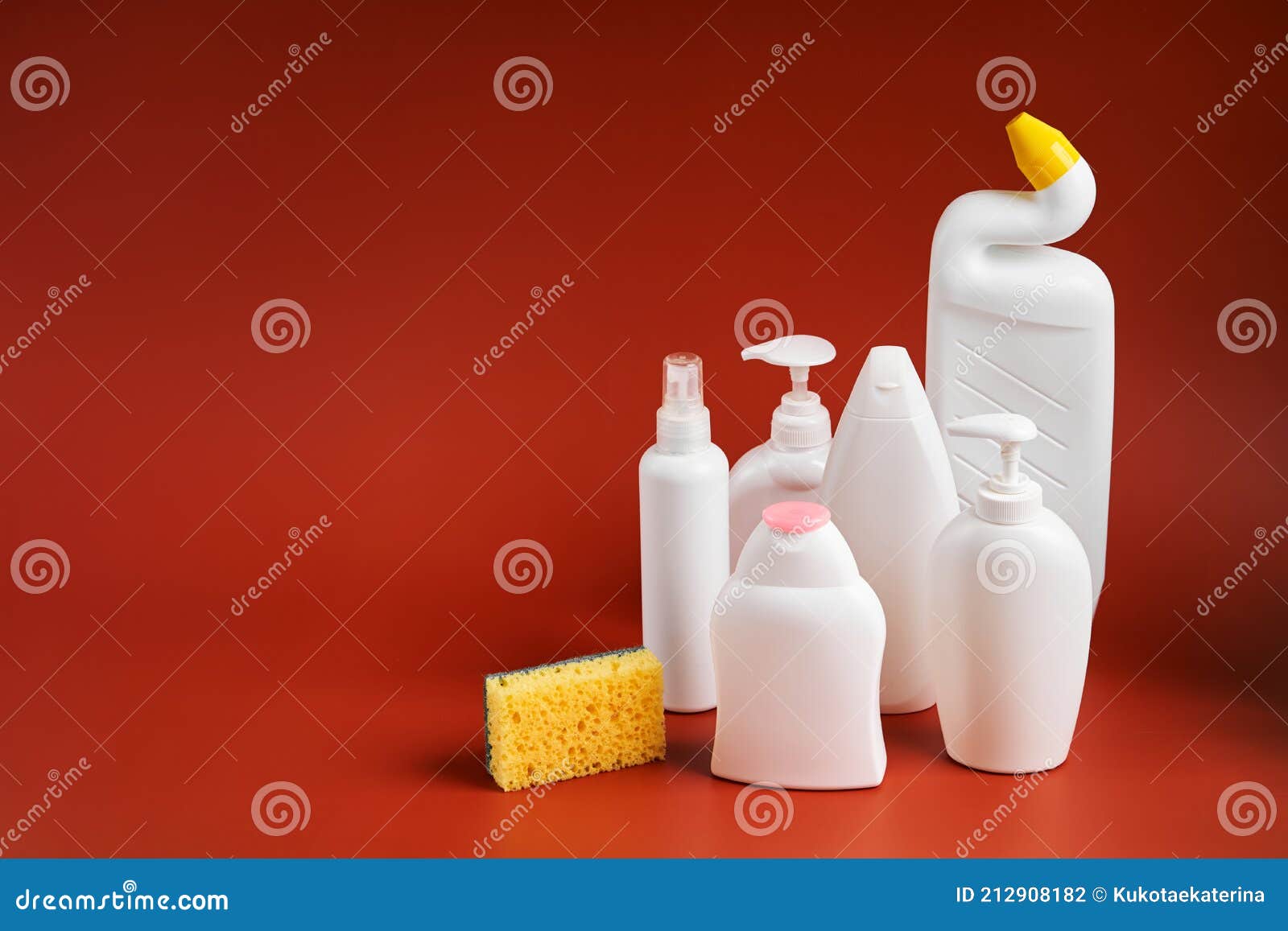 A Set of Blank Clean White Plastic Containers of Different Shapes from ...