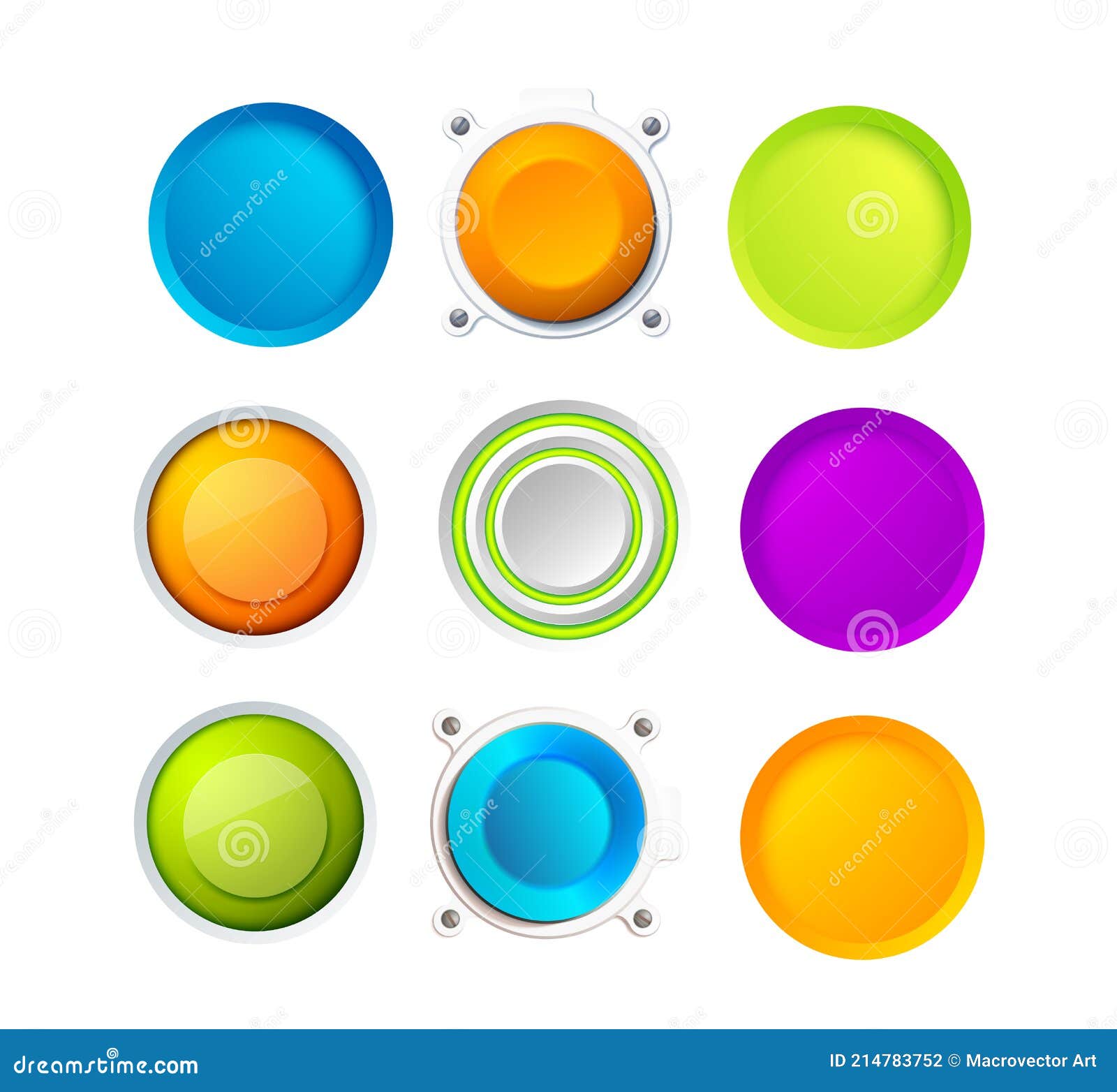 Set of Blank Colorful Buttons Stock Vector - Illustration of abstract ...