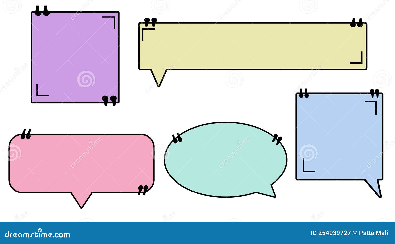 Set of Blank Colorful Quotes Box, Speech Bubble, Text Box, Frame Talk ...