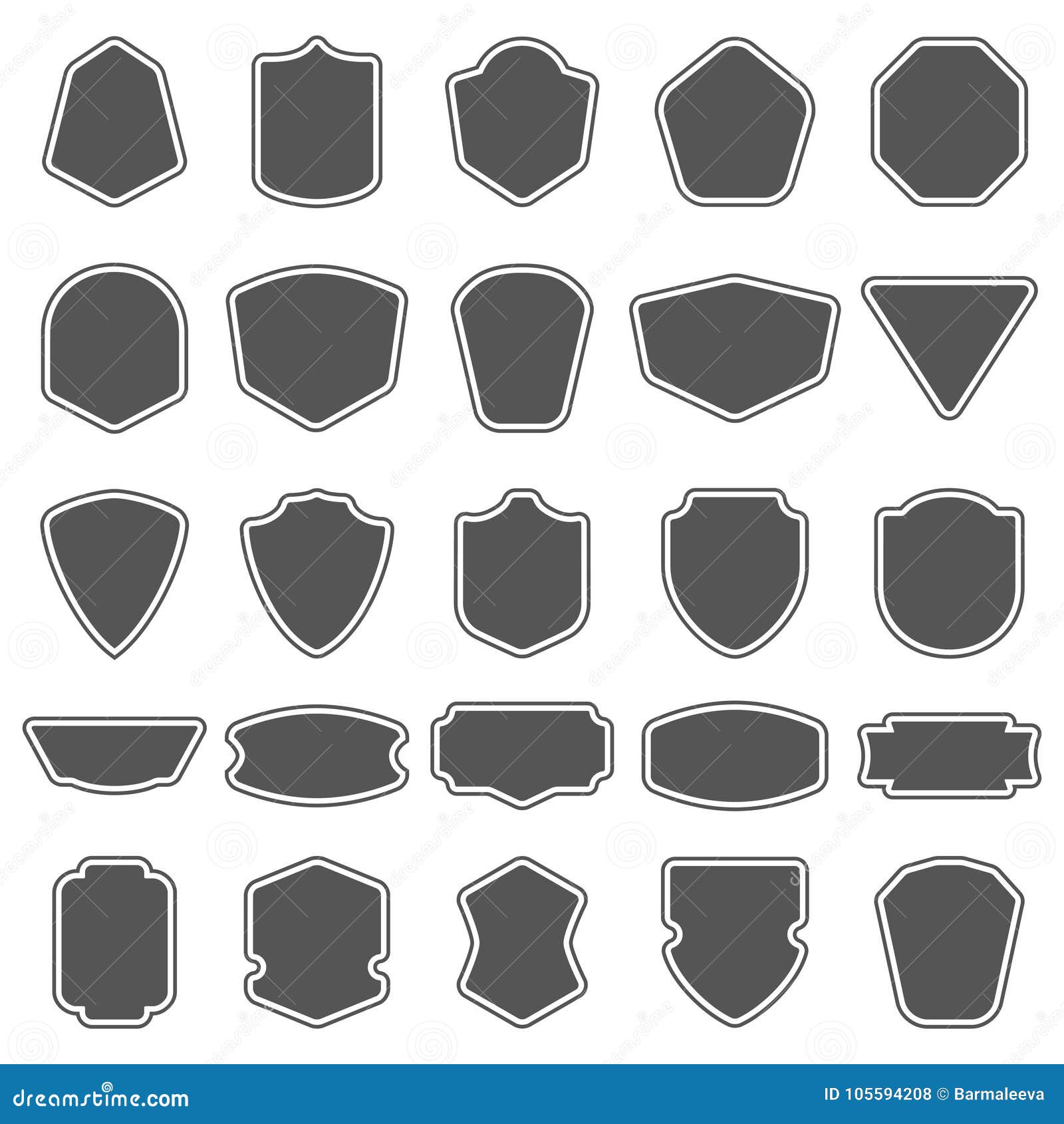 Set of Blank Empty Dark Shields. Shield Badge Shapes. Vintage Frames ... Set of Blank Empty Dark Shields. Shield Badge Shapes. Vintage Frames ...