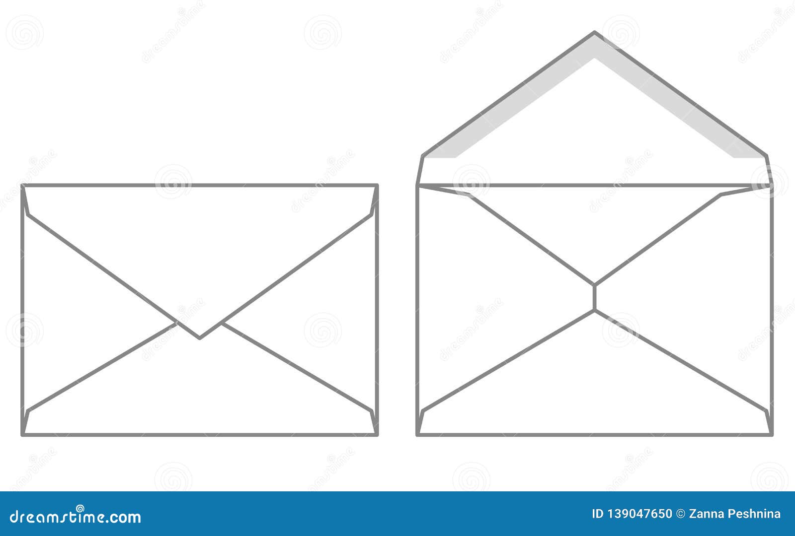 Set of Blank Envelopes. Vector Envelope Template for Your Design. Stock ...