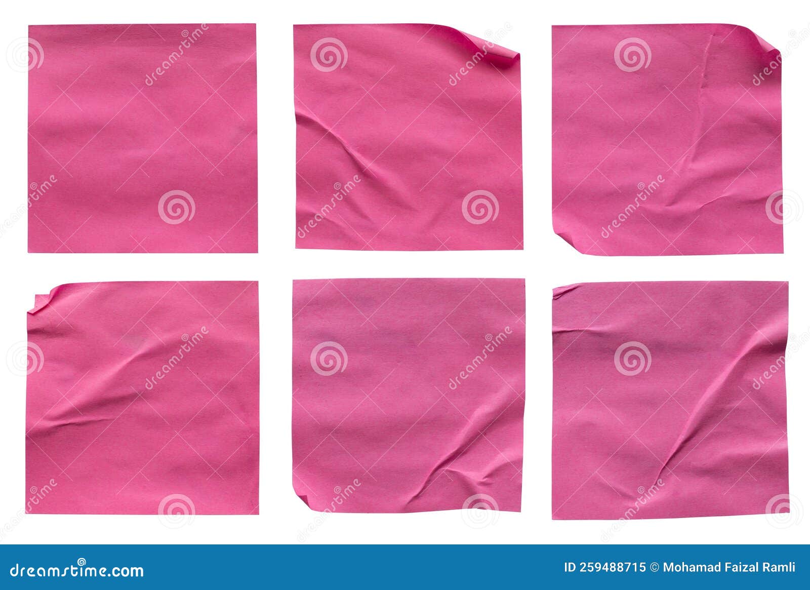 A Set of Blank Fluorescent Green Rectangular Paper Glued Crumpled and ...