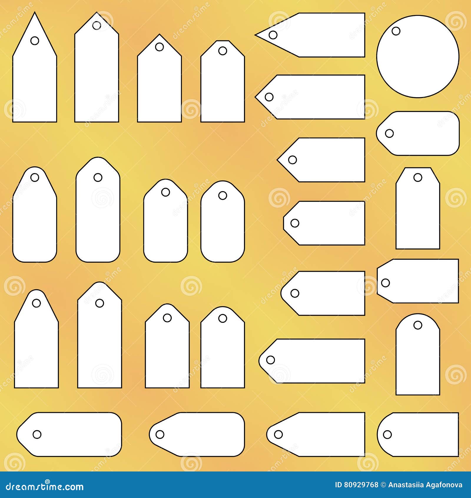 Set of blank gift labels stock vector. Illustration of label - 80929768