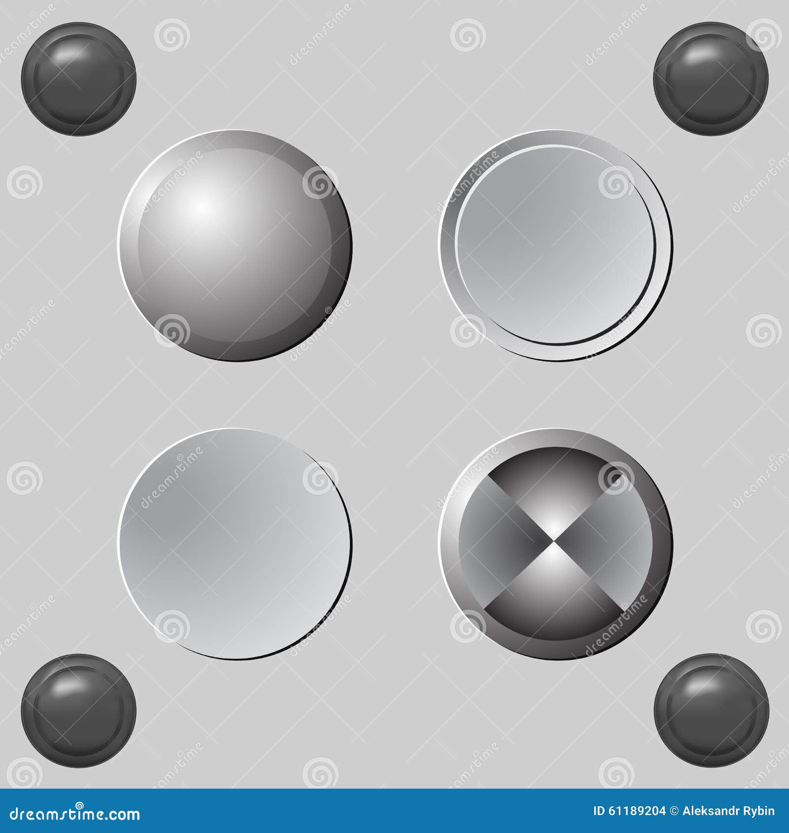Set of blank grey buttons stock vector. Illustration of background ...