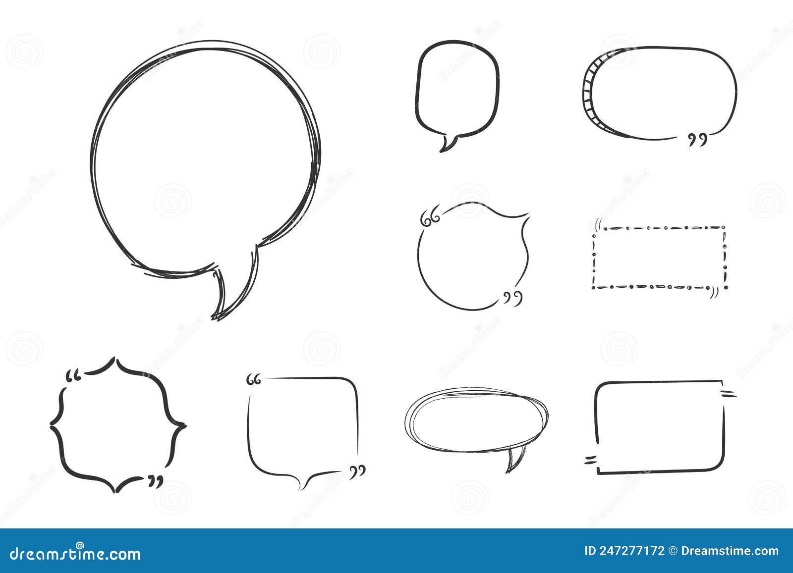 Hand Drawn Speech Bubble Scribble, Quote Doodle Stock Vector ...