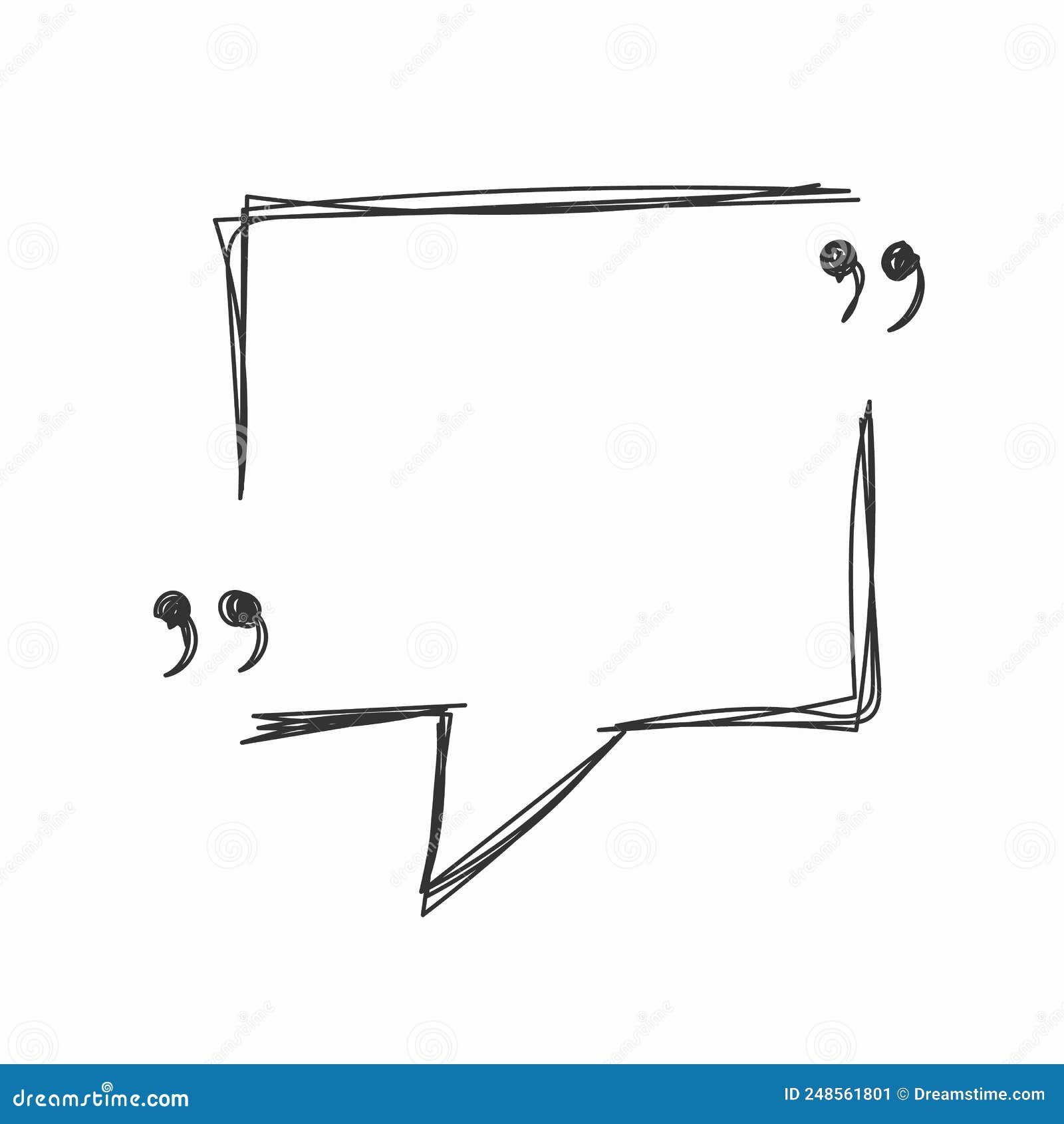 Hand Drawn Speech Bubble Scribble, Quote Doodle Stock Vector ...