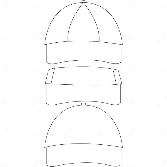 Set of Blank Hat Templates stock vector. Illustration of visor - 13487571