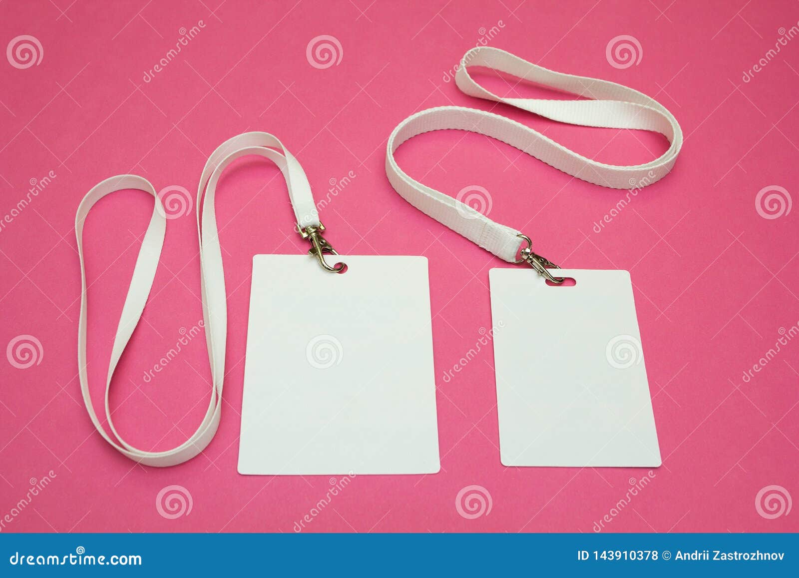 A Set of Blank ID on a Pink Background Stock Photo - Image of label ...