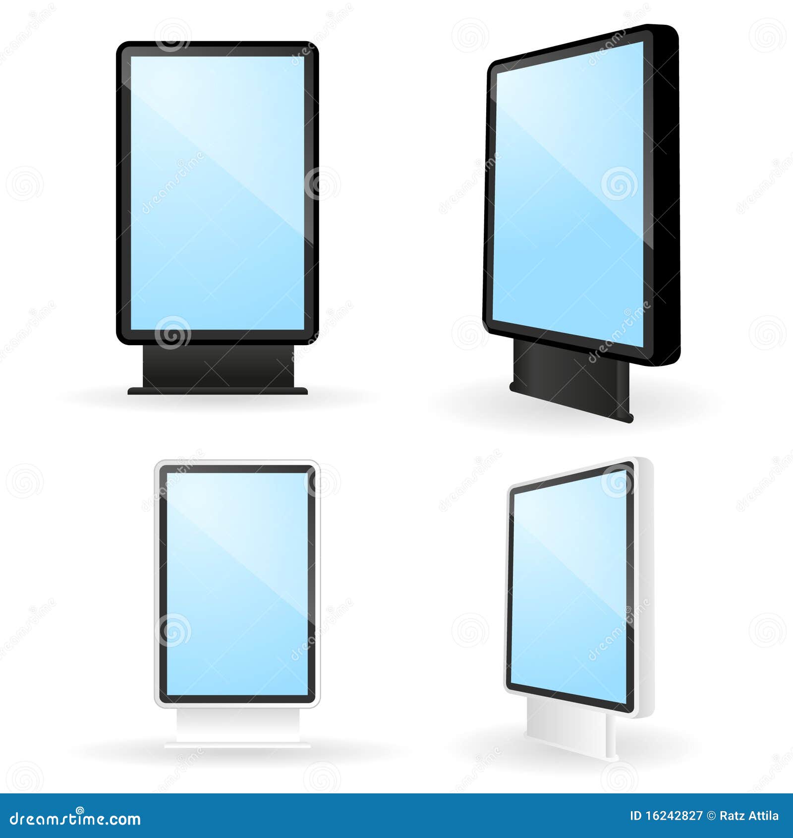 Set of Blank Illuminated Advertising Bill Stock Illustration ...