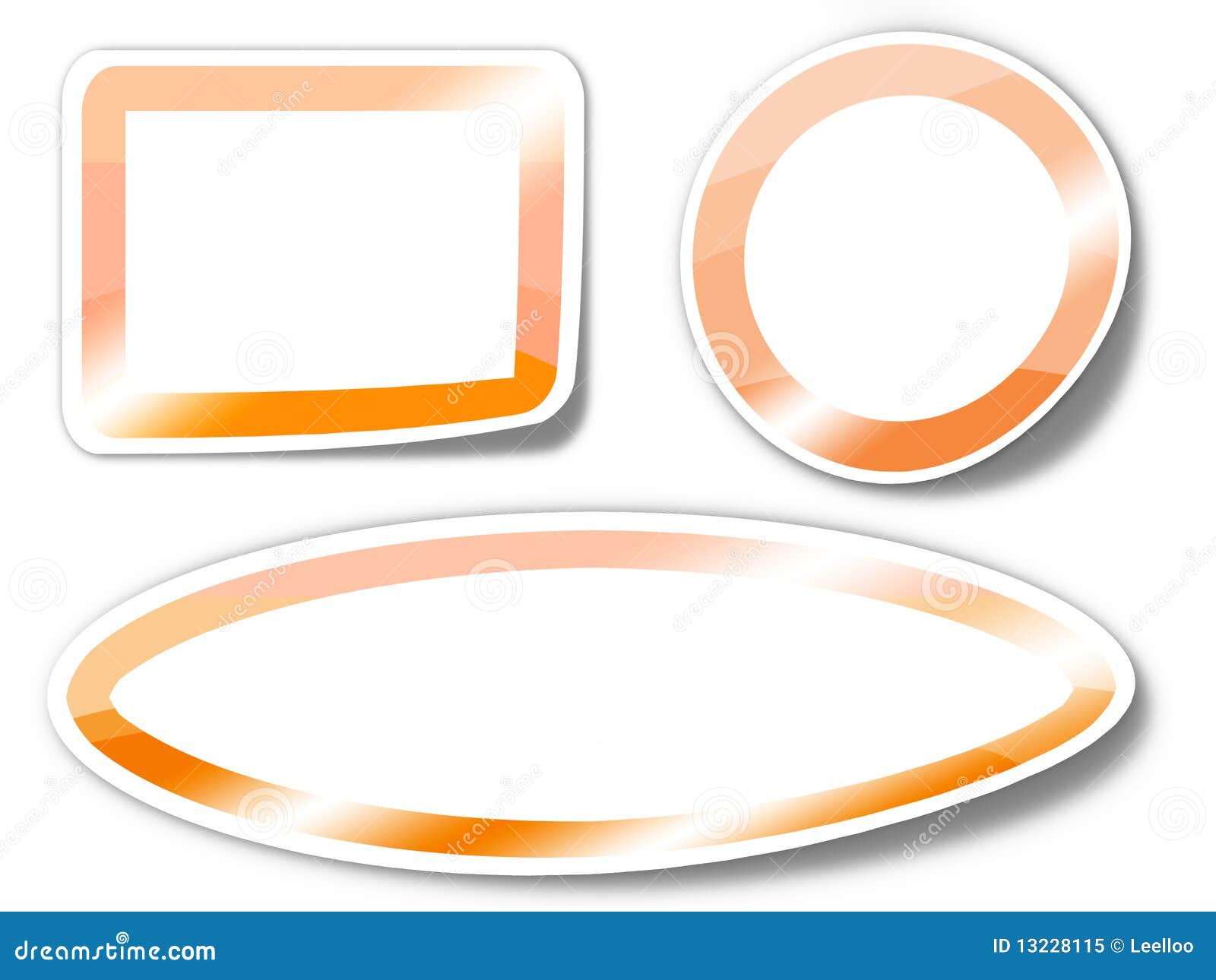 Set of Blank Illustrated Stickers Stock Illustration - Illustration of ...