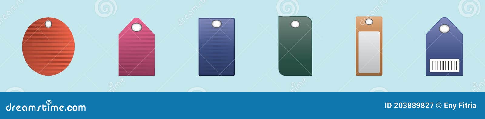 Set of Blank Label Cartoon Icon Design Template with Various Models ...