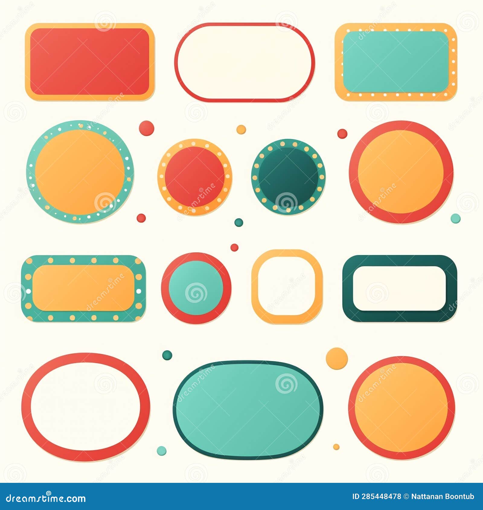 Set of Blank Label,flat Design. Generative AI Stock Illustration ...