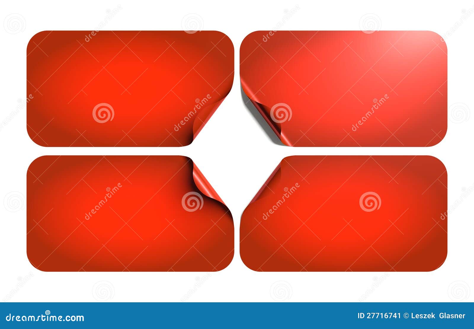 Set of Blank Labels, Rounded Corners Stock Illustration - Illustration ...
