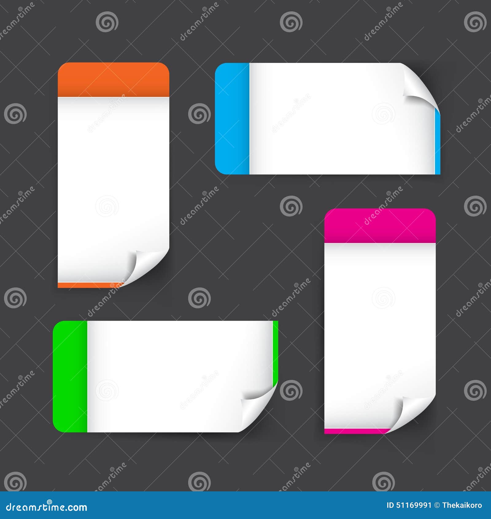 Set of Blank Note Tag Paper Stock Vector - Illustration of object ...