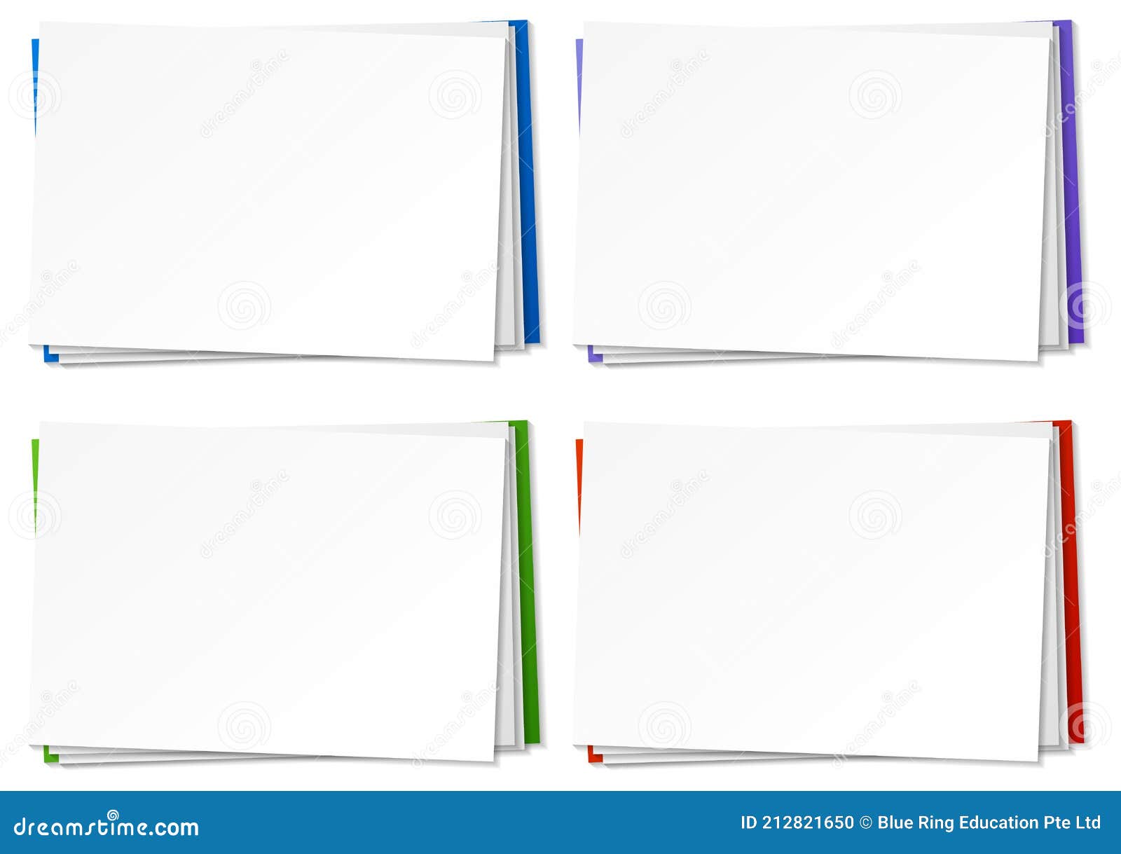 Set of Blank Paper Note Template Stock Vector - Illustration of cartoon ...