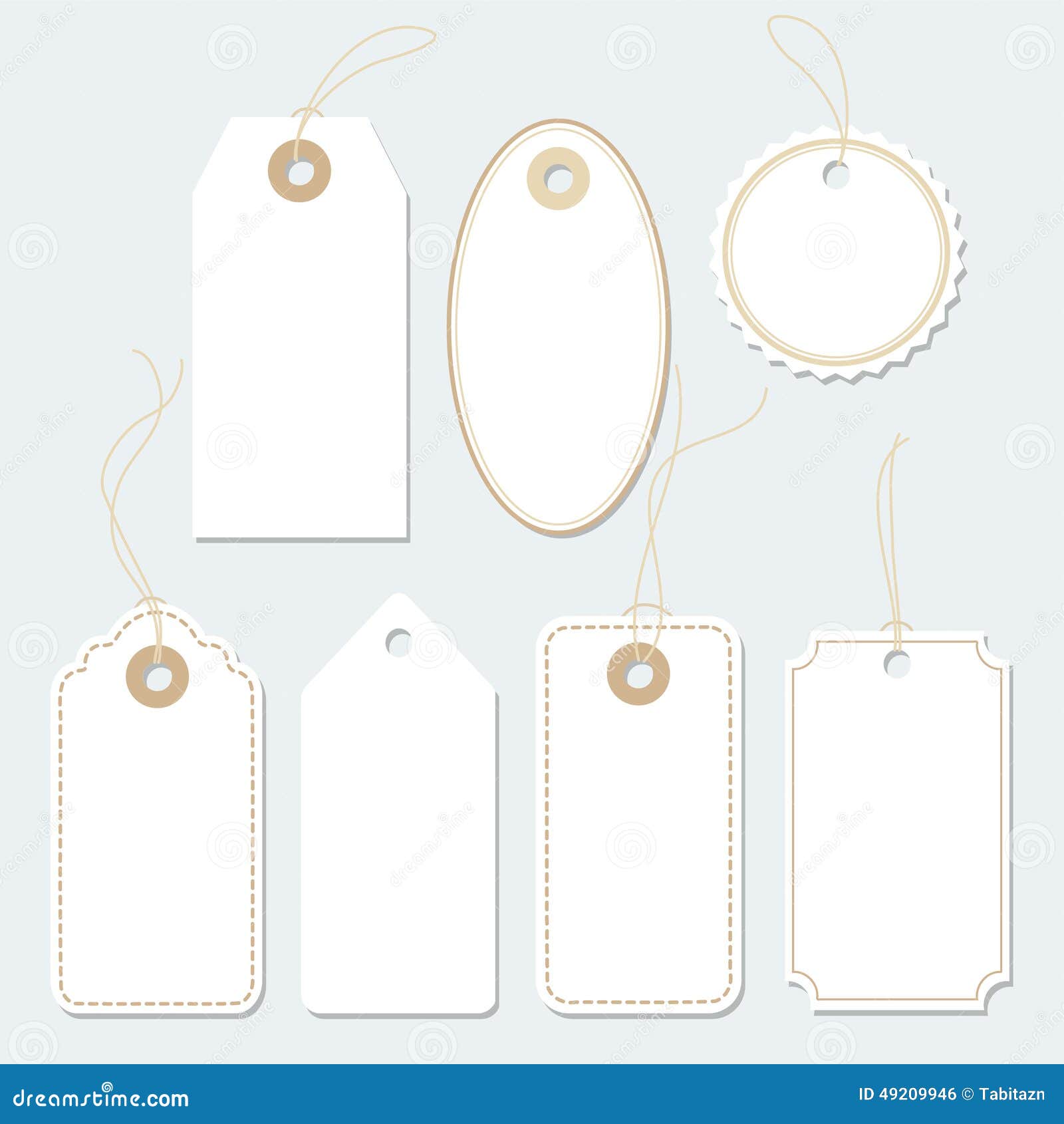 Set of Blank Paper Tags, Labels, Isolated Elements Stock Vector ...