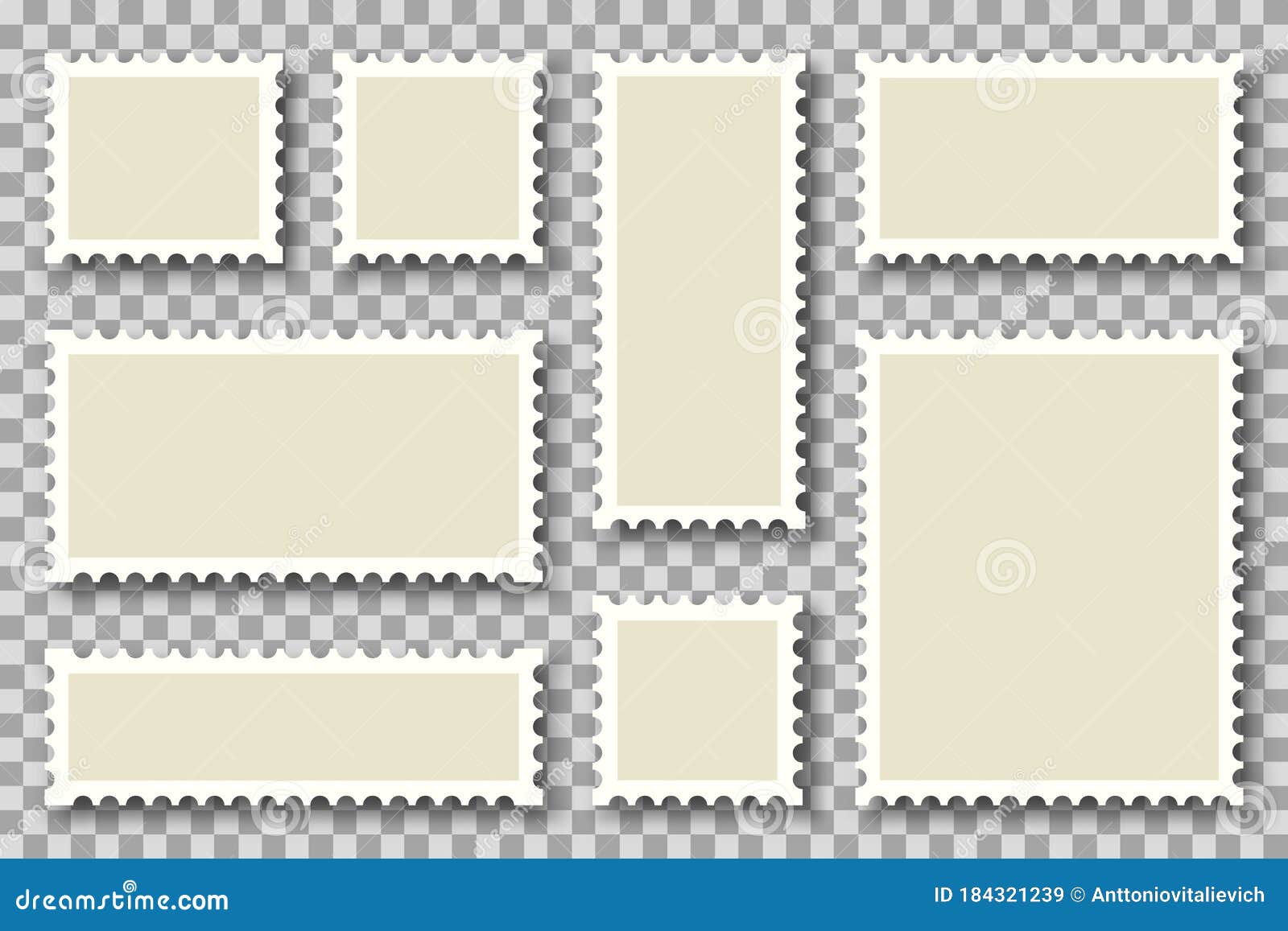 Set of Blank Postage Stamp - Different Form of Stamps Stock Vector ...