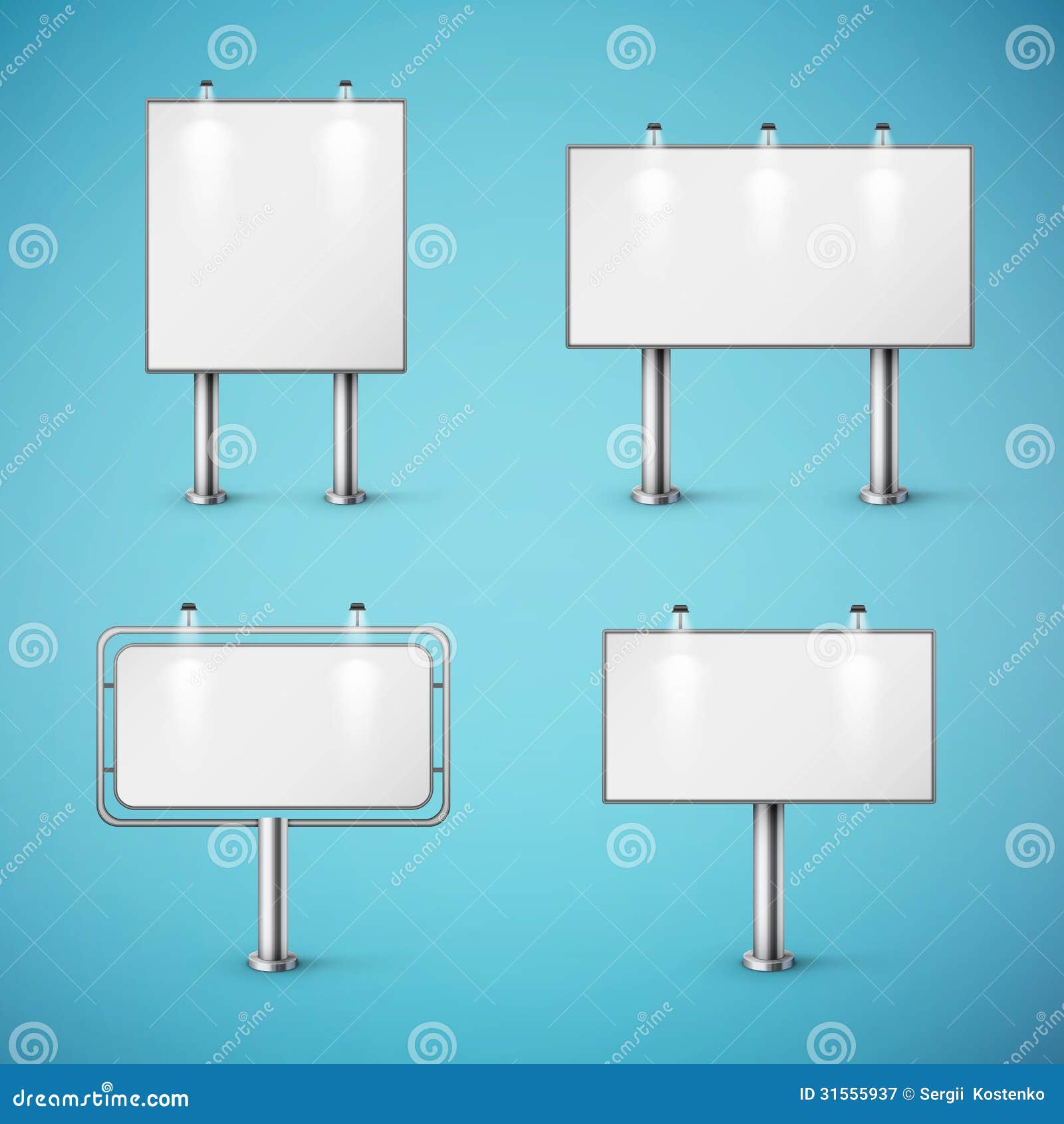 Set Of Blank Realistic Billboards Cartoon Vector | CartoonDealer.com ...