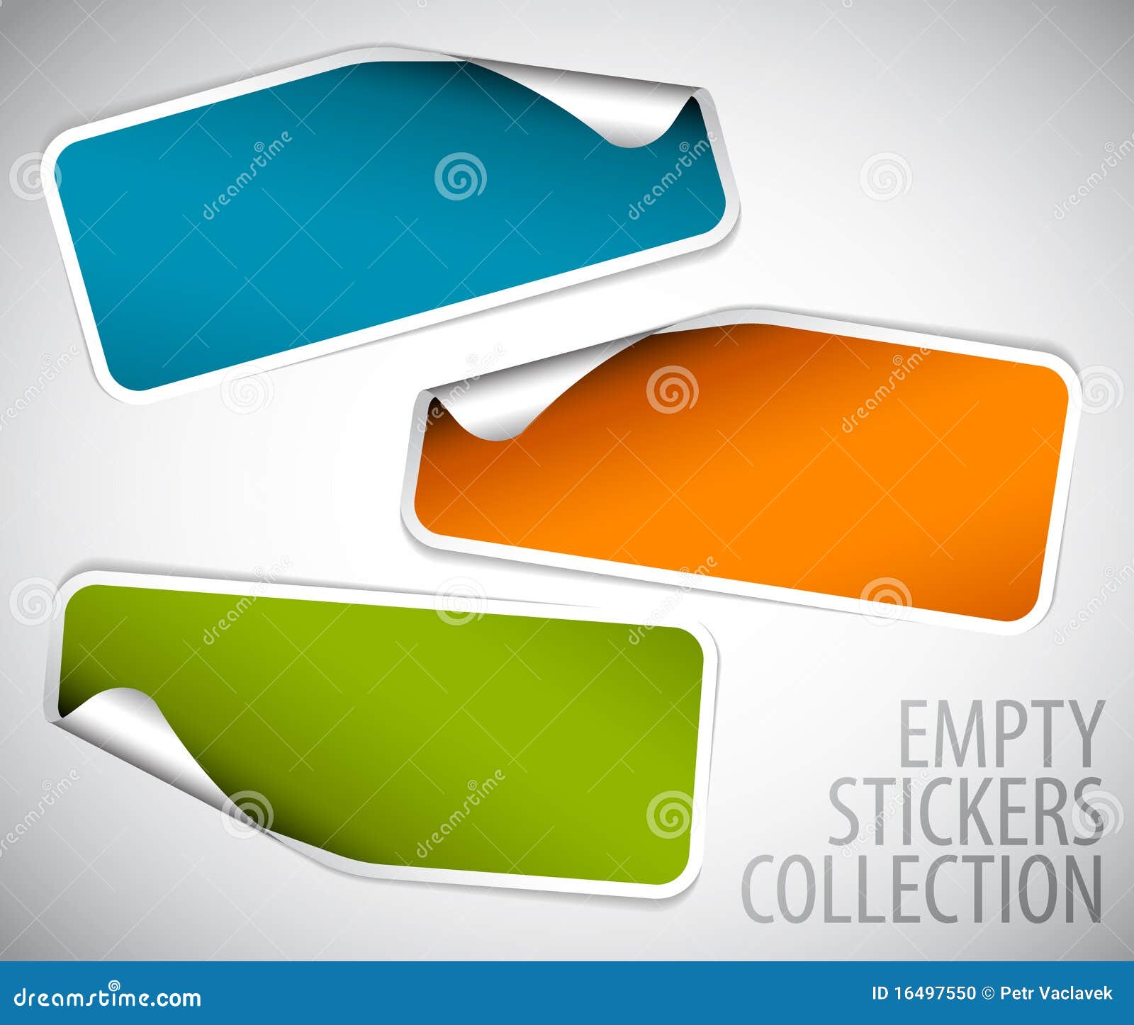 Set of Blank Rectangle Stickers Stock Illustration - Illustration of ...