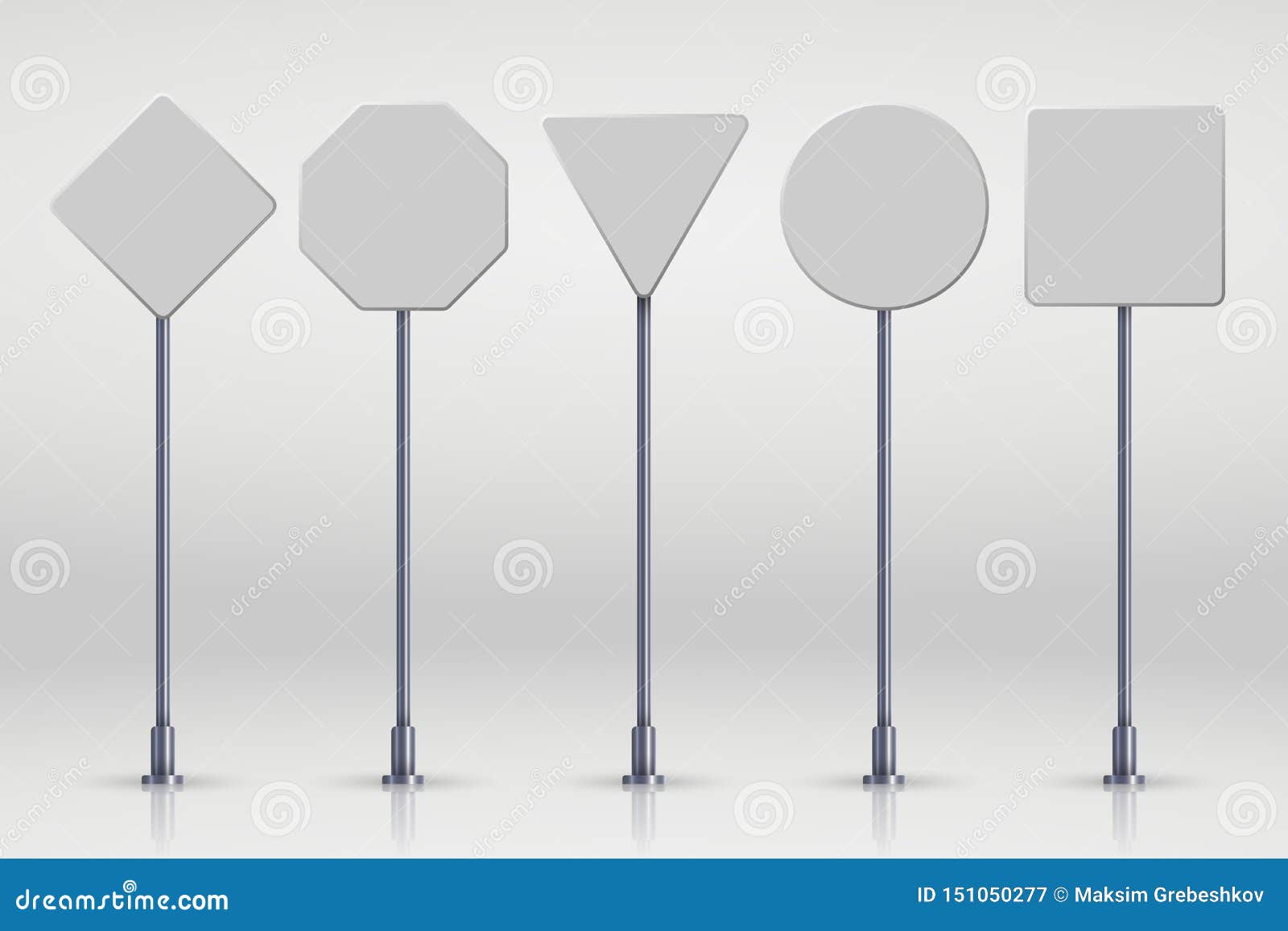Set of blank road signs stock illustration. Illustration of circle ...