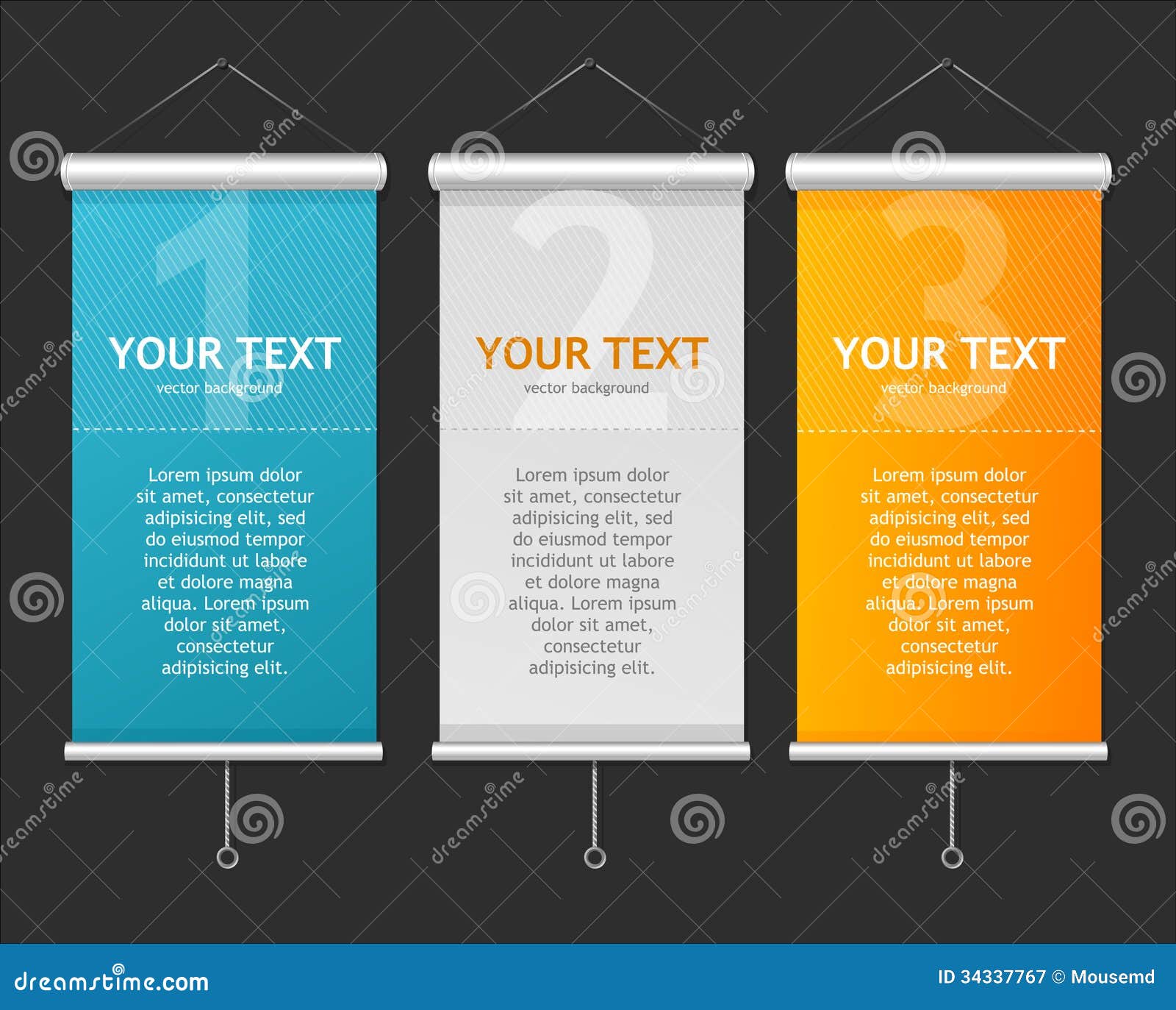 Set of Blank Roll Up Posters Stock Vector - Illustration of item ...