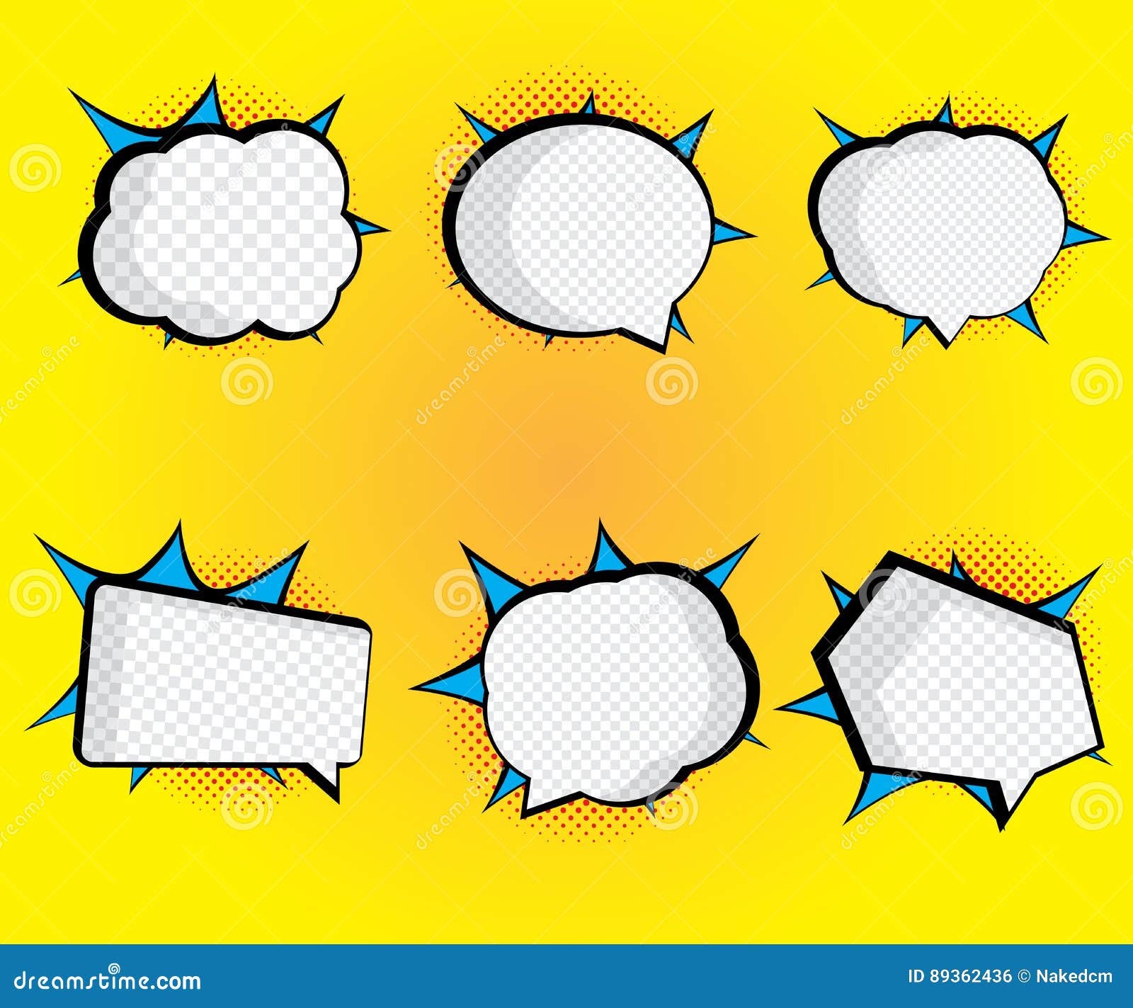 Set of Blank Speech Bubble Pop Art, Comic Book Stock Vector ...