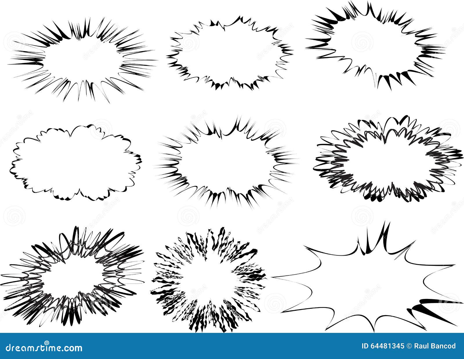 Set of Blank Speech Bubbles Explosion Shapes (Vector) Stock Vector ...