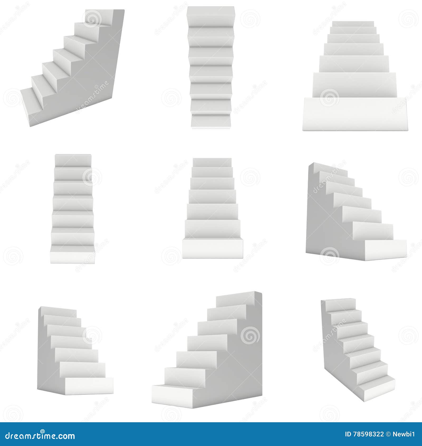 Blank Stairs Or Staircase On White Studio Background With Success ...