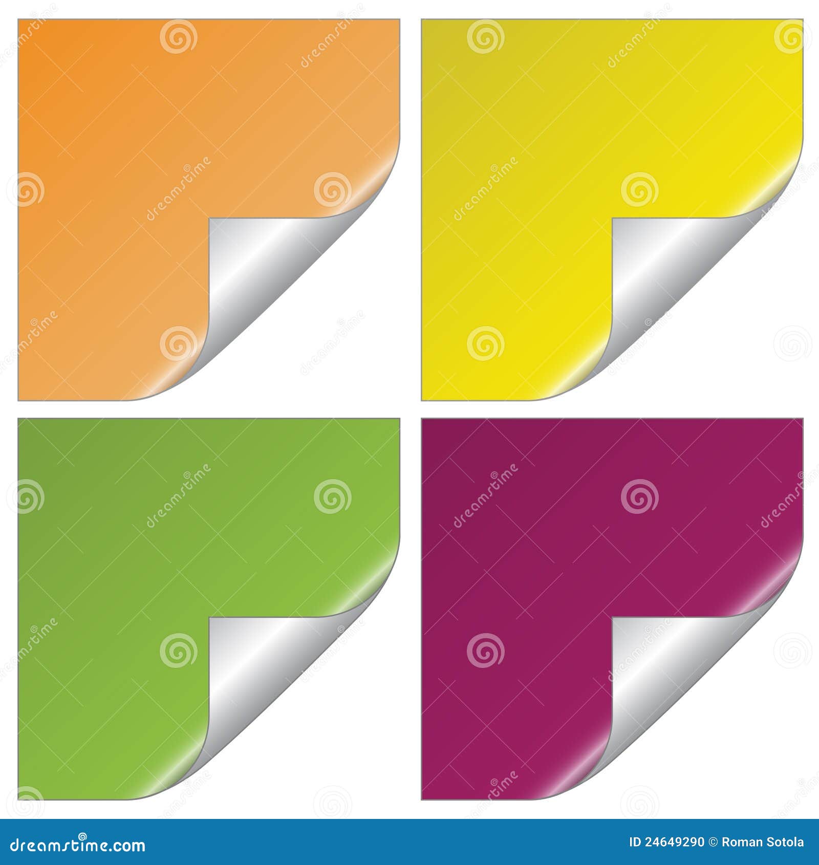 Set of blank stickers stock vector. Illustration of page - 24649290