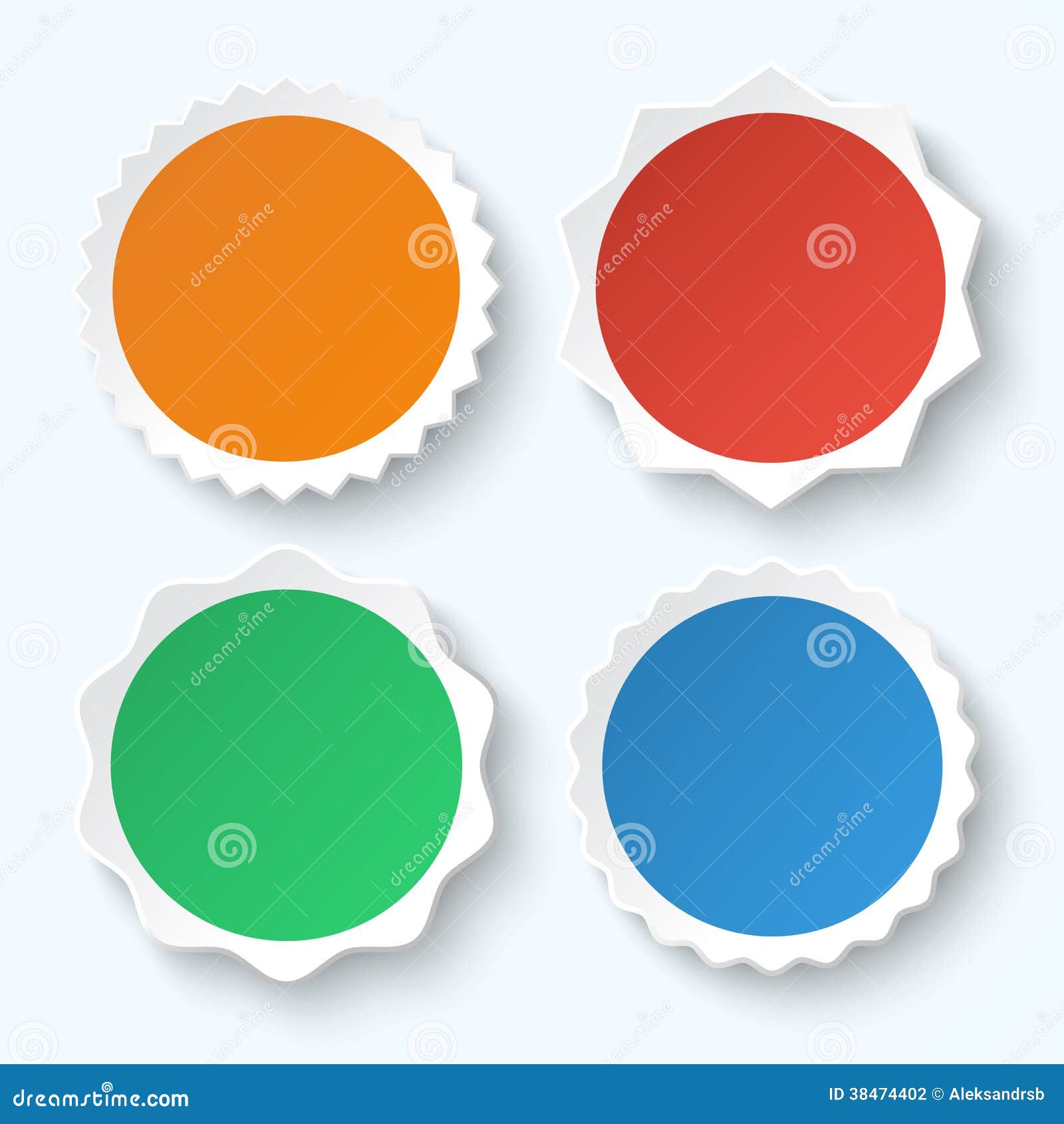 Set of Blank Stickers. Promotional Labels Stock Vector - Illustration ...