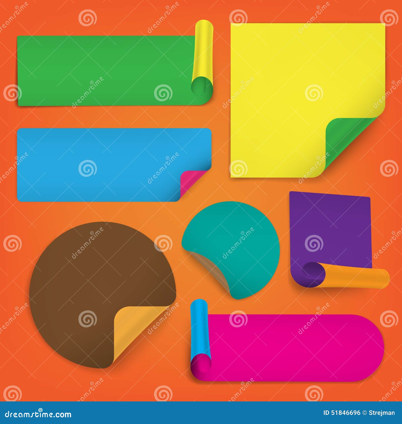 Set of Blank Stickers stock vector. Illustration of banner - 51846696
