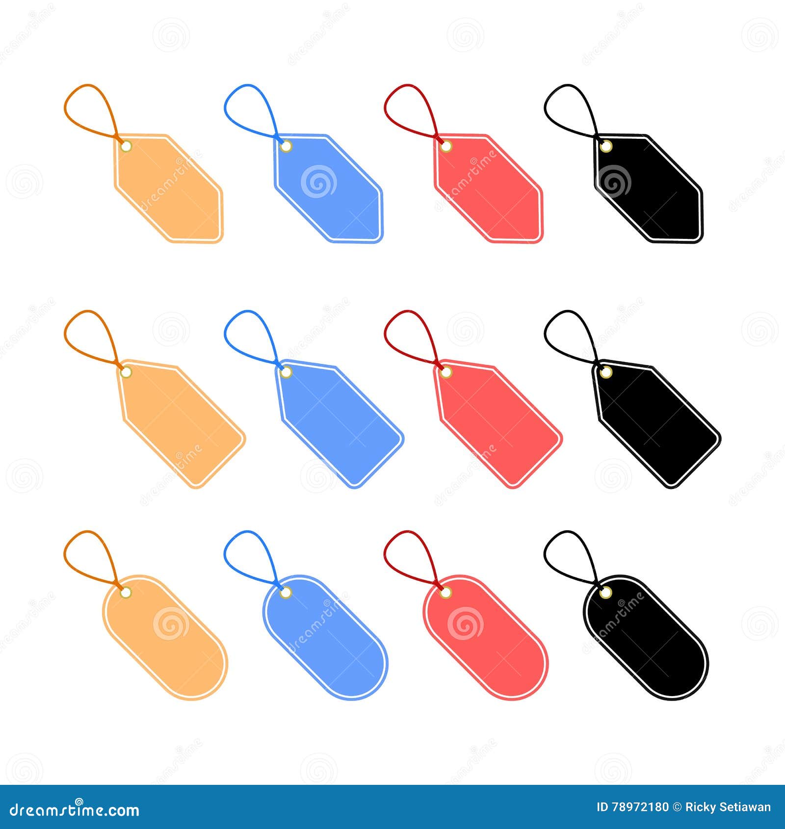 Set of Blank Template Tag Labels Stock Illustration - Illustration of ...