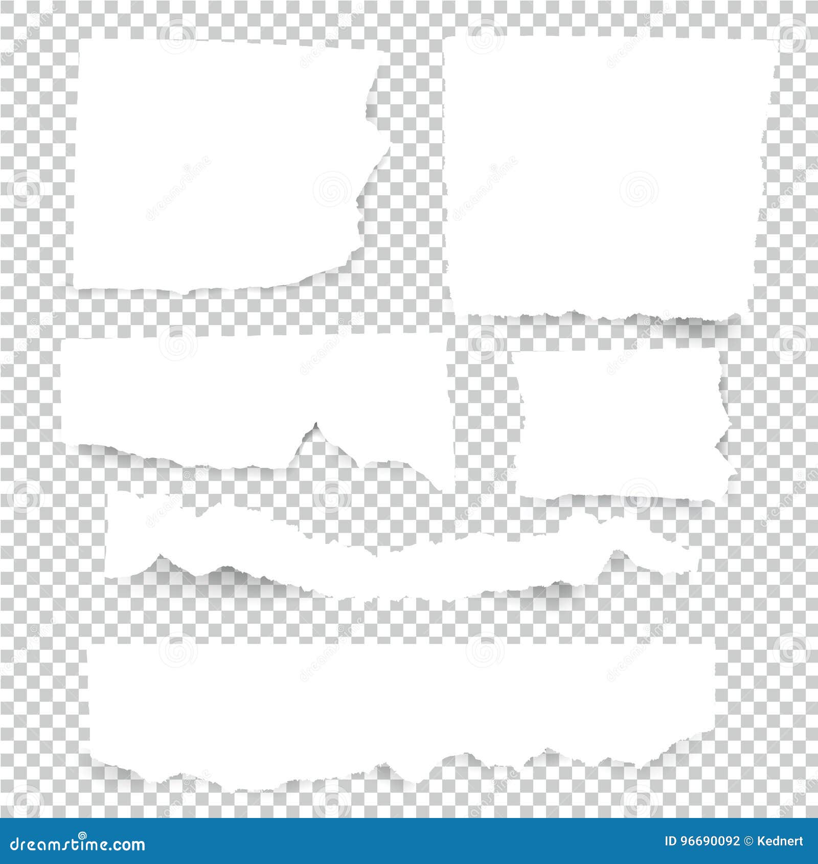 Blank Torn Paper With Bends And Tears. Vector Set | CartoonDealer.com ...