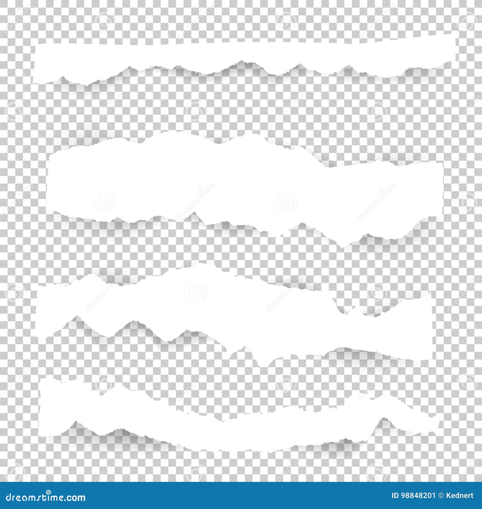 Set of Blank Torn Paper Sheets. Vector Note Pieces Collection with ...